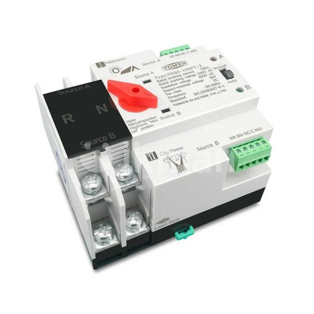 2 Pole Tomzn Automatic Transfer Solar Switch 2P 63A Din Rail Type in Ja ...