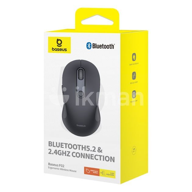 Baseus F02 Ergonomic Bluetooth + 2.4G Wireless Mouse for Sale in ...
