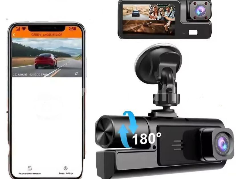 car dash wifi camera 12mp HD Front + inside reverse recording 3in1 for ...