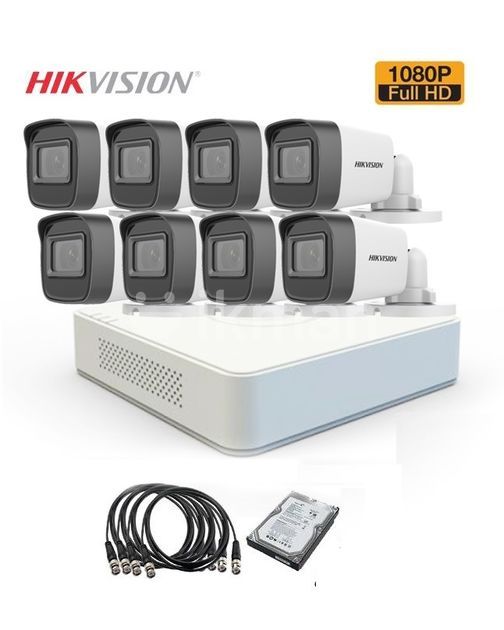 CCTV CAMERA SYSTEM 8 CHANNEL (1920 × 1080P) HIKVISION 24/7 FULL COLOUR ...