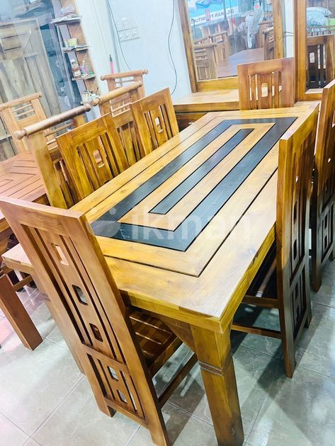 ( Easy installments ) Teak Heavy Modern Dining Table with 4 Chairs for ...
