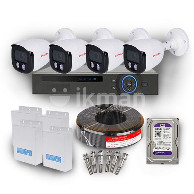 Full Day Color Night Vision 2MP Small CCTV 4 Camera ZoomTech.lk in ...