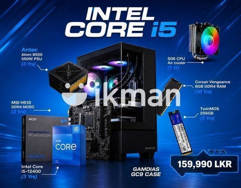 INTEL CORE I5 12TH GEN 8GB DDR4 RAM 256GB NVME SSD BRAND NEW ASSEMBLE ...