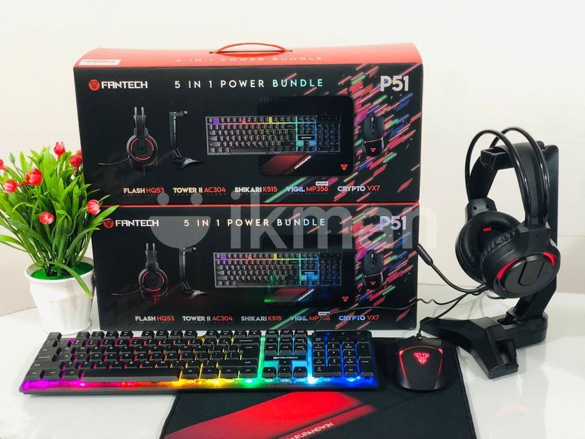 KEYBOARD|MOUSE & HEADSET (GAMING COMBO PACK) RGB 5 IN 1 - FANTECH P51 ...