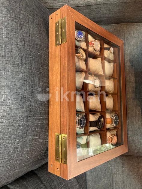 Aluminium Teak Finish Watch Box (18 Slots) in Dehiwala | ikman