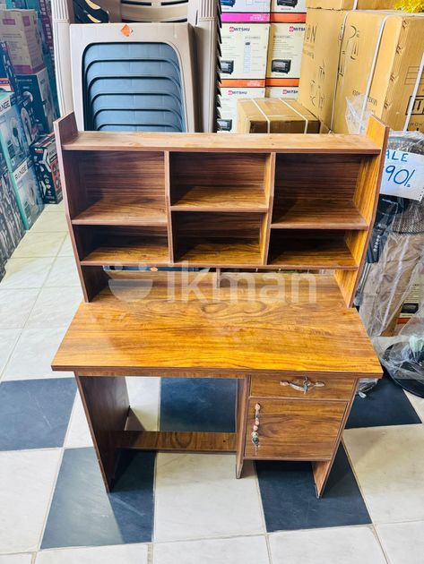 Modern 36x18” Oak Study Table with Rack for Sale | Kottawa | ikman