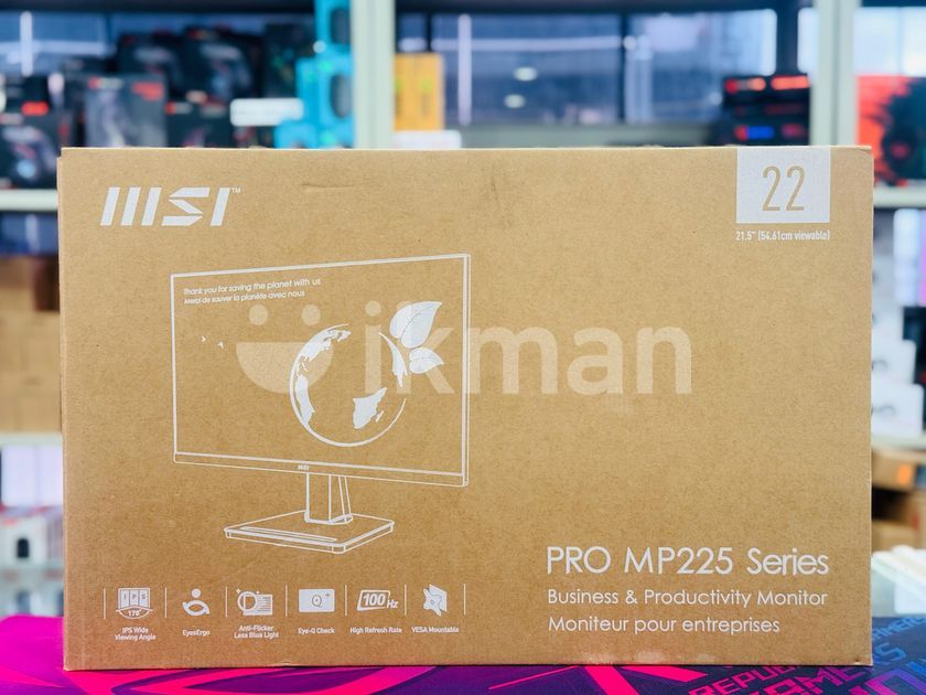 MSI PRO (MP225) 21.5" 100Hz FHD IPS Ultra Slim Frameless Monitor for ...