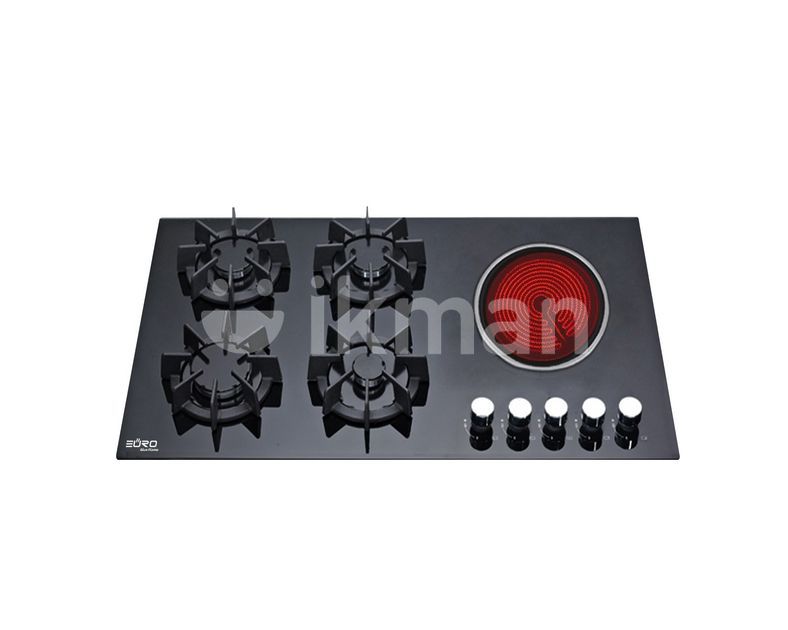 New Euro 5 Burner Tempered Glass Gas Hob + Electric Infrared Cooker for ...