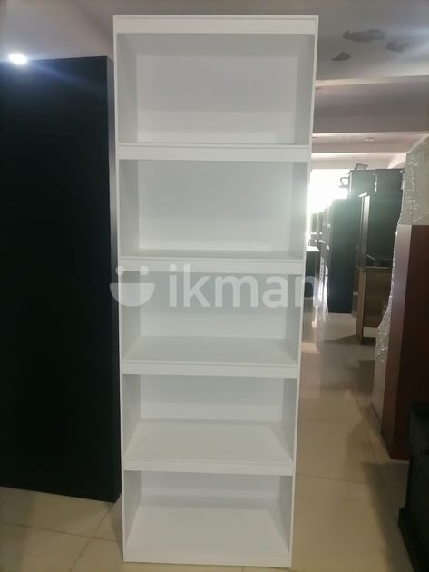 new mdf 6 x 2 ft white / black colour book cupboard shelf for Sale ...