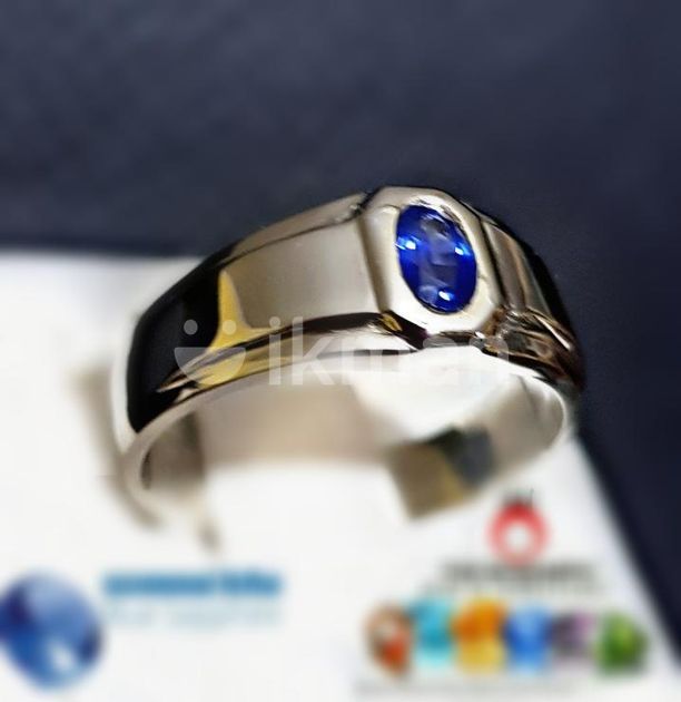 නිල් මැණික්‌ රිදි මුදු Blue Sapphire Gem Silver Men Ring for Sale in ...