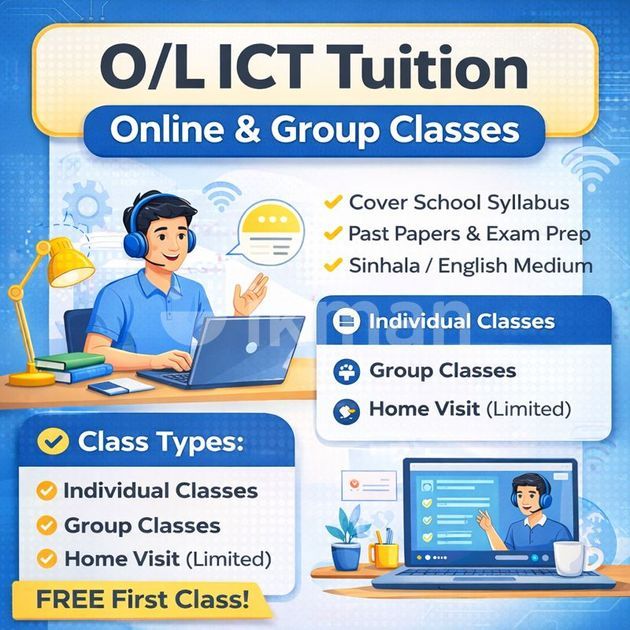 O/L ICT Tuition Class | Wellampitiya | ikman