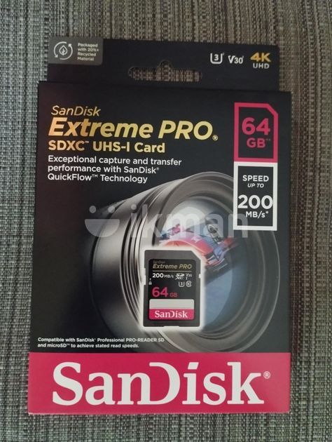 SanDisk 64GB Extreme PRO UHS-I SDXC 200 MB/s Memory Card for Sale in Colombo 11 | ikman