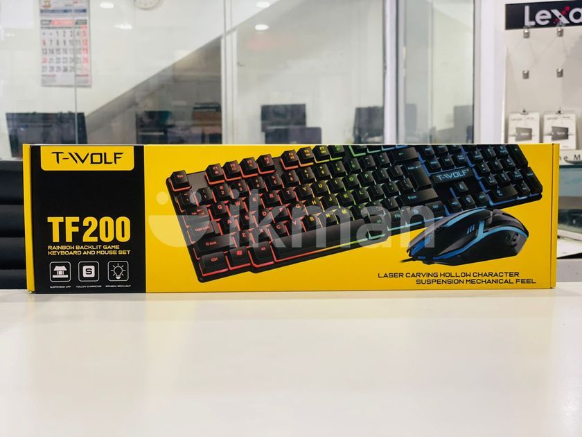 T-Wolf Gaming Rainbow Backlit RGB Wired Keyboard Mouse for Sale in ...