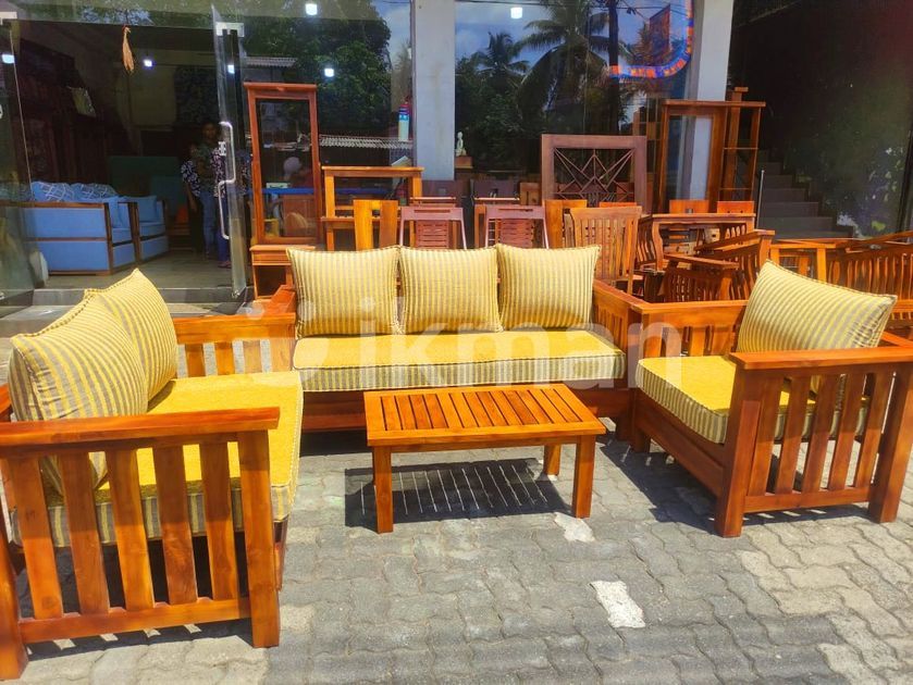Teak Box Model Sofa with Stool TGM0102 for Sale | Kaduwela | ikman