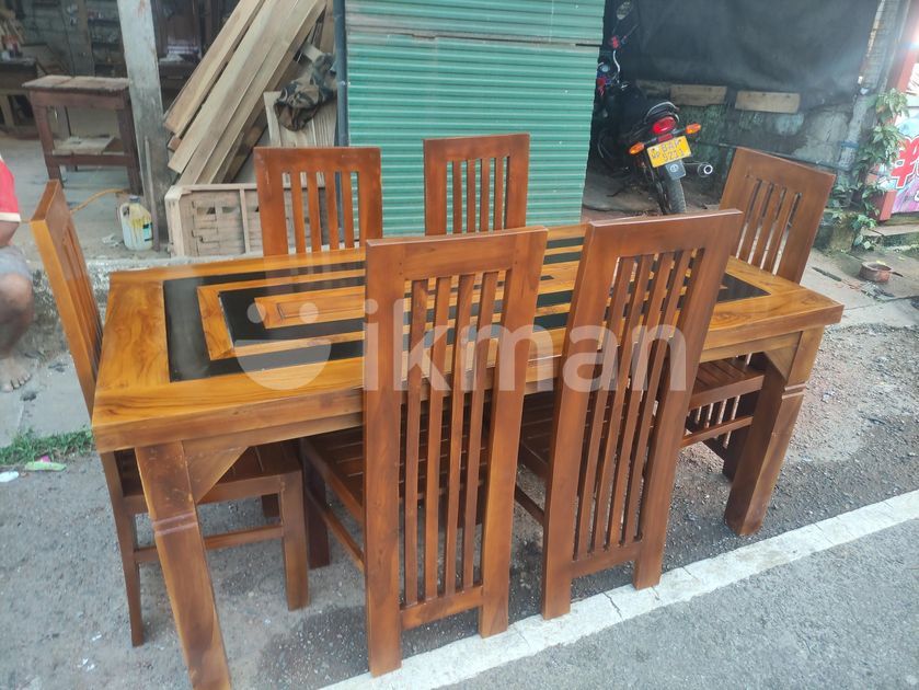 Teak Dining Table with Chairs 6x3 TDT2902 for Sale | Kaduwela | ikman