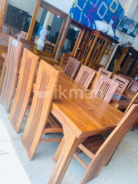 Teak Dinning Table with 8 Chairs 7x3.5ft TDT2512 for Sale | Kaduwela ...