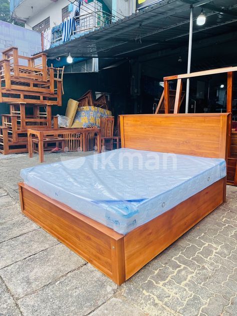 Teak Heavy 45" Full Cover Box Bed with Arpico Spring Mattress 72x72 for ...