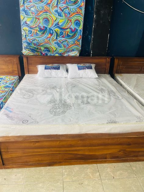 Teak Heavy Box Bed And Japanese Bonded Form Mattress 60x72 | Kaduwela ...