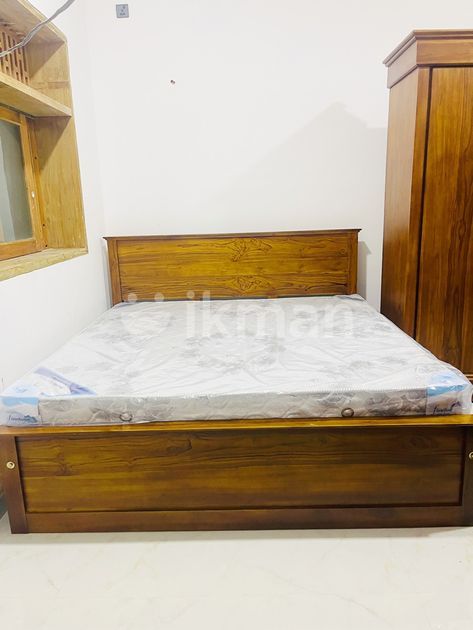Teak Heavy Box Bed with Arpico Flexiform Spring Mattress 72x72 for Sale ...