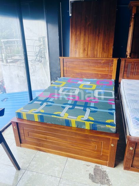 Teak Heavy Box Bed with Easy Comfort Triple Layer Mattress 48x72 for ...