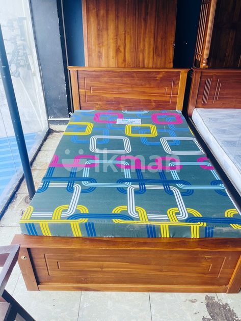 Teak Heavy Box Bed with Triple Layer Mattress 48x72 for Sale | Kaduwela ...