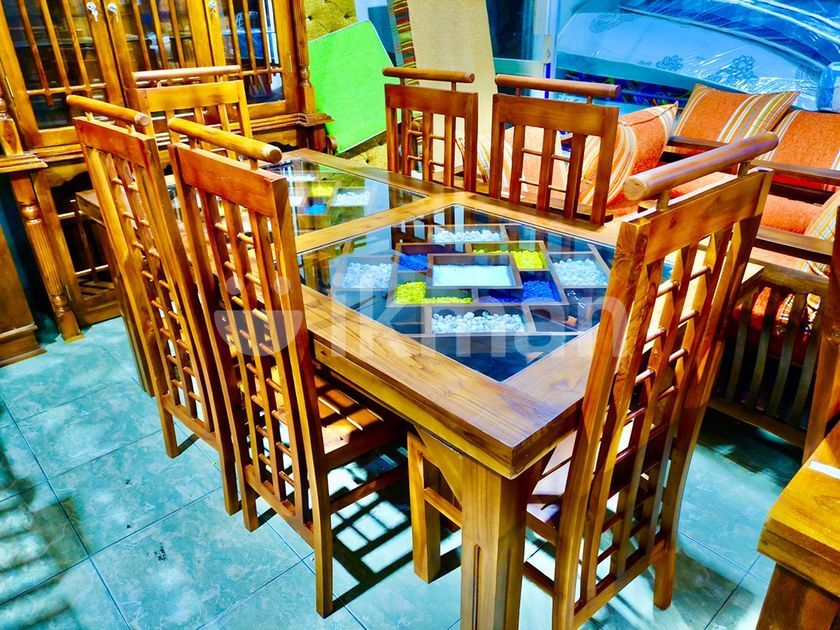 Teak Heavy Dining Table With 6 Chairs (6ft X 3ft) | Kaduwela | ikman