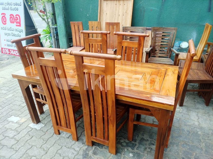 Teak Heavy Dining Table With 6 Chairs 6x3 | Kaduwela | ikman