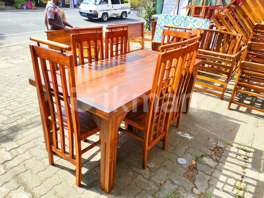 Teak Heavy Dining Table With 6 Chairs 6x3" | Kaduwela | ikman