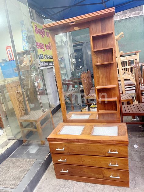 Teak Heavy Ex Large Modern Dressing Table with LED Light for Sale ...