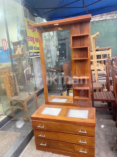 Teak Heavy Modern Box Ex Large Dressing Table with LED Makeup Light for ...