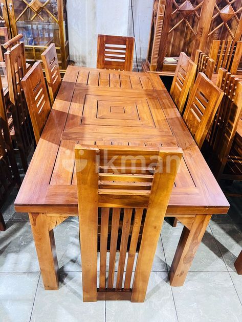 Teak Heavy :Modern: Dining Table With 6 Chairs 6x3 for Sale | Kaduwela ...