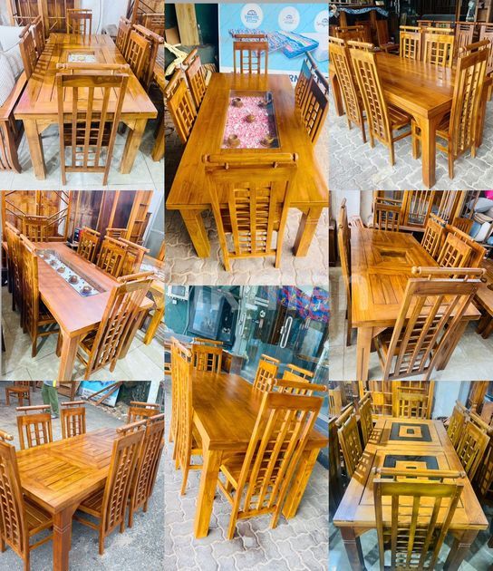Teak Heavy Modern Dining Table with 6 Chairs::--:: for Sale | Kaduwela ...