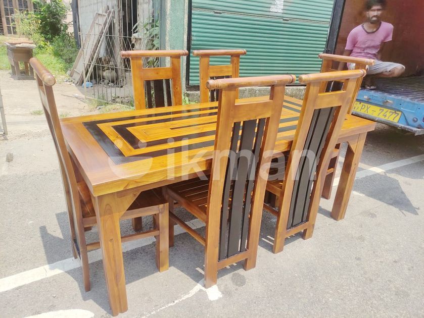 Teak Heavy Modern Dining Table With 6 Chairs | Kaduwela | ikman