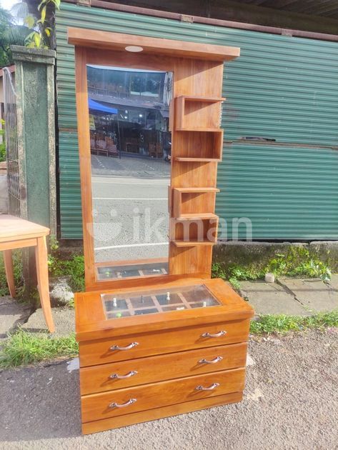Teak Heavy Modern Dressing Table with LED Makeup Light for Sale ...