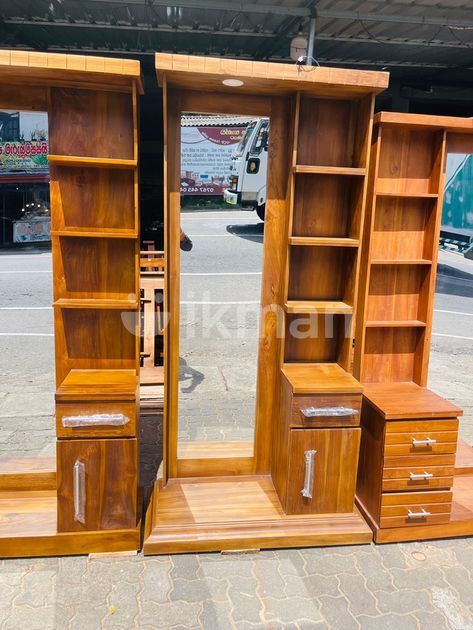 Teak Heavy Modern Full Hight Mirror Dressing Table with LED Light for ...