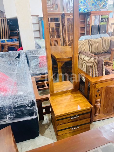 Teak Heavy Modern Large Dressing Table with LED Light for Sale ...