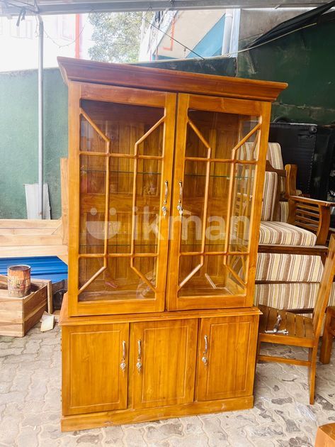 Teak Heavy Two Door Height Display Cupboard for Sale | Kaduwela | ikman