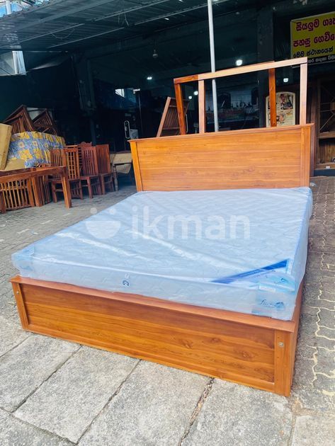 Teak Modern Side Full Cover 45" Bed with Arpico Spring Mattress 6x6 for ...