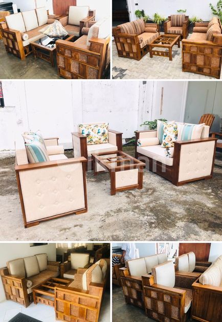 Teak XL Indian Model Sofa with Stool TXL1710 for Sale | Kaduwela | ikman
