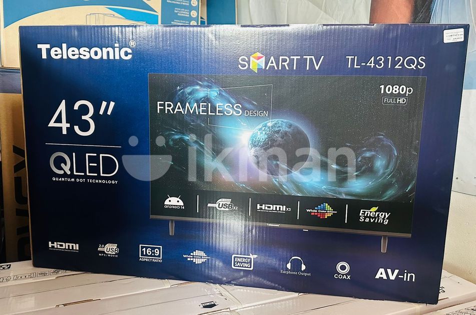 Telesonic 43″ QLED Smart HDMI Full HD Frameless Android TV (TL 4312QS) for Sale in Kadawatha | ikman