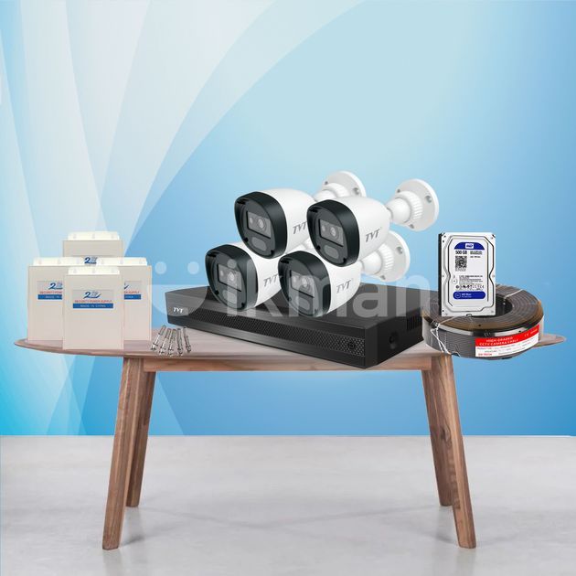 TVT 2MP CCTV 04 Camera Package (Hard, Jack, Power Supply, DVR, Cable ...