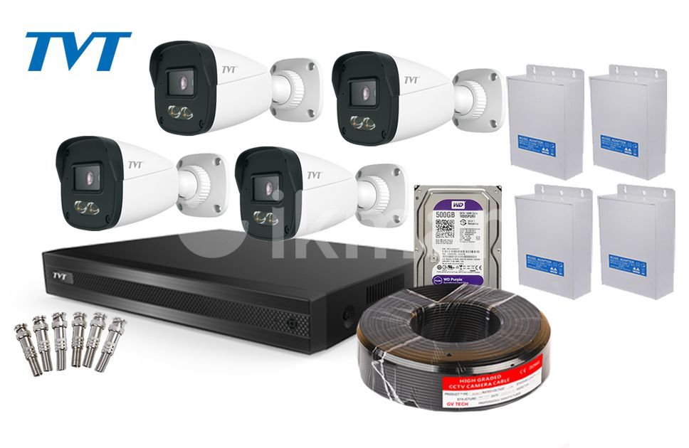 TVT 2Mp Color Night Vu CCTV 4 Camera Package with Voice Record for Sale ...