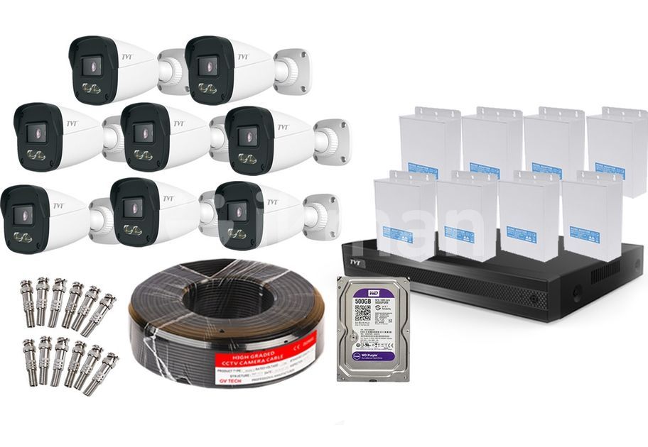 TVT NIGHT FULL COLOUR 5MP AUDIO 8 CCTV CAMERA PACKAGE for Sale in ...