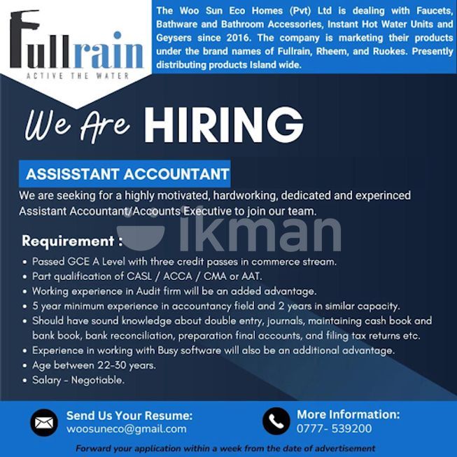 Accounts Assistant | ikman