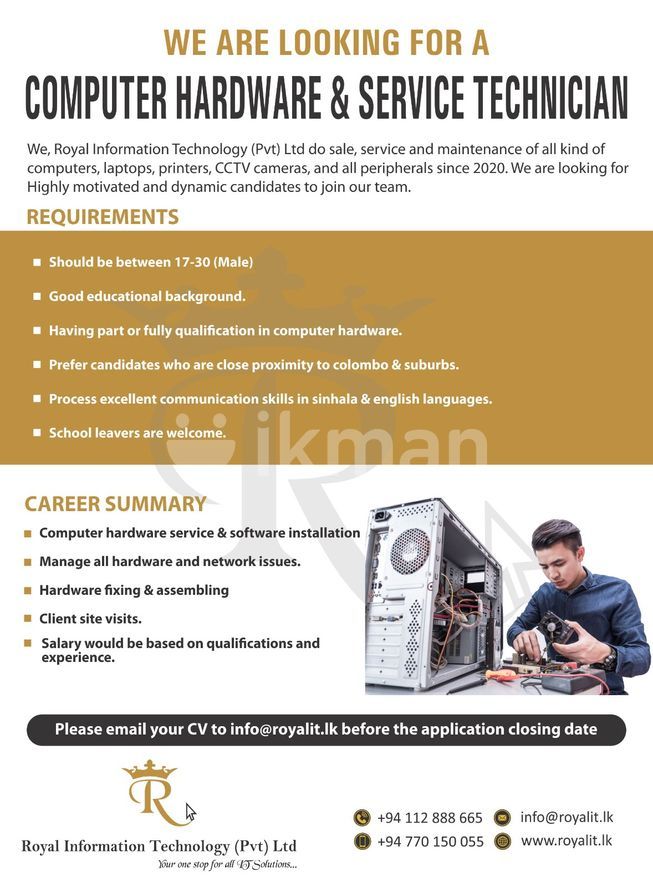 Computer Hardware Technician - Colombo 10 | ikman