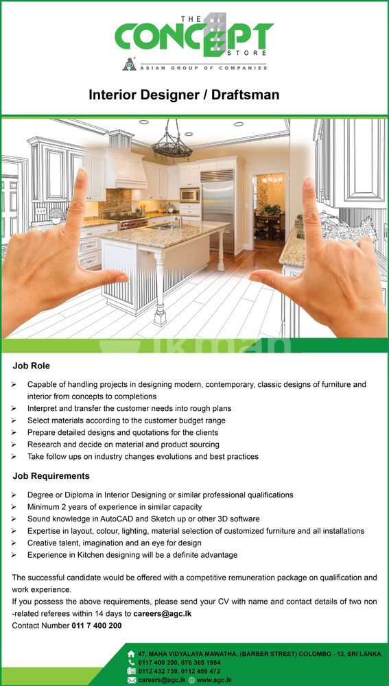 Interior Draftsman Vacancy | Kolonnawa | ikmanJOBS