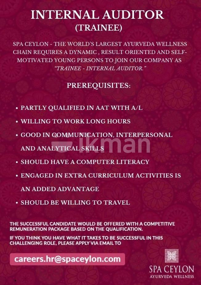 Internal Auditor (Trainee) Vacancy | Dehiwala | ikmanJOBS