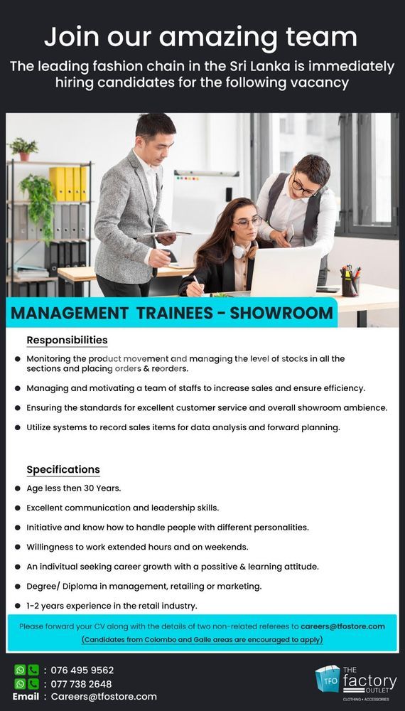 Management Trainees Vacancy | Colombo 4 | ikmanJOBS