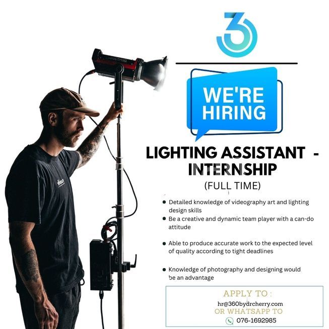 Videography Lighting Assistant Vacancy | Colombo 5 | ikmanJOBS