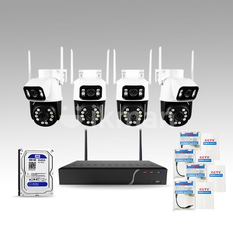 WiFi CCTV 6Mp Dual Lens 4 Camera Package with Hard, NVR, Power Supply ...